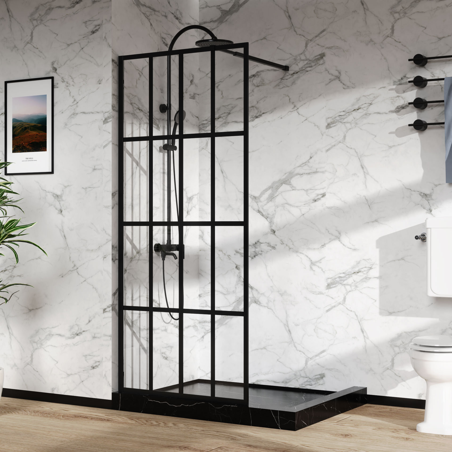 APERIL 34" X 72" Frame Fixed Glass Panel Shower Door & Reviews ...