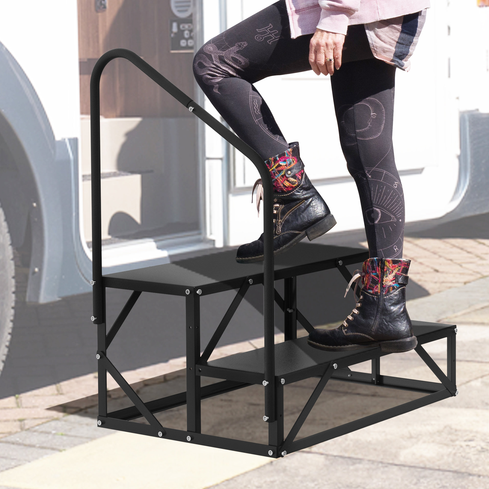 WFX Utility™ RV 2-Steps Stairs with Handrail - Wayfair Canada
