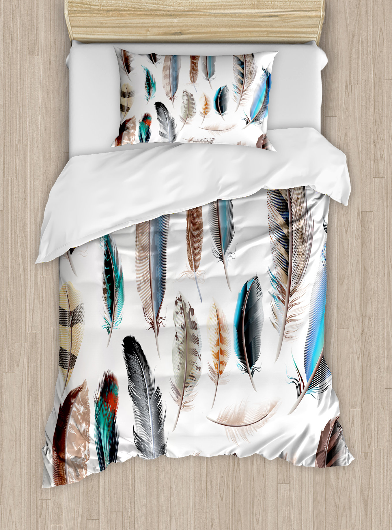 Ambesonne Feather House Western Feather Setting Pigmented Bird Body ...