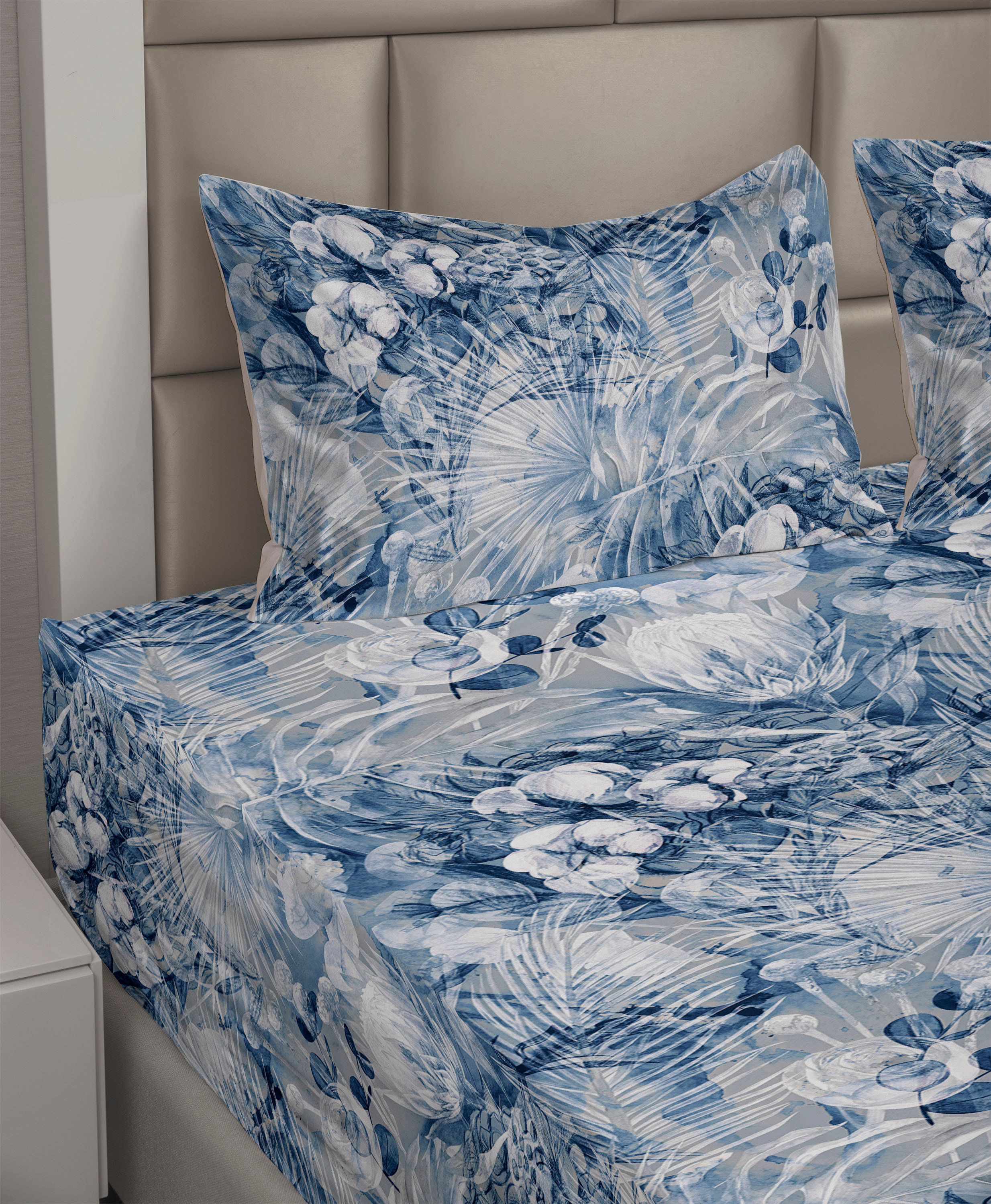 Ambesonne Floral Design Sheet Set Dreamy Flowers Leafy Lavender Blue ...