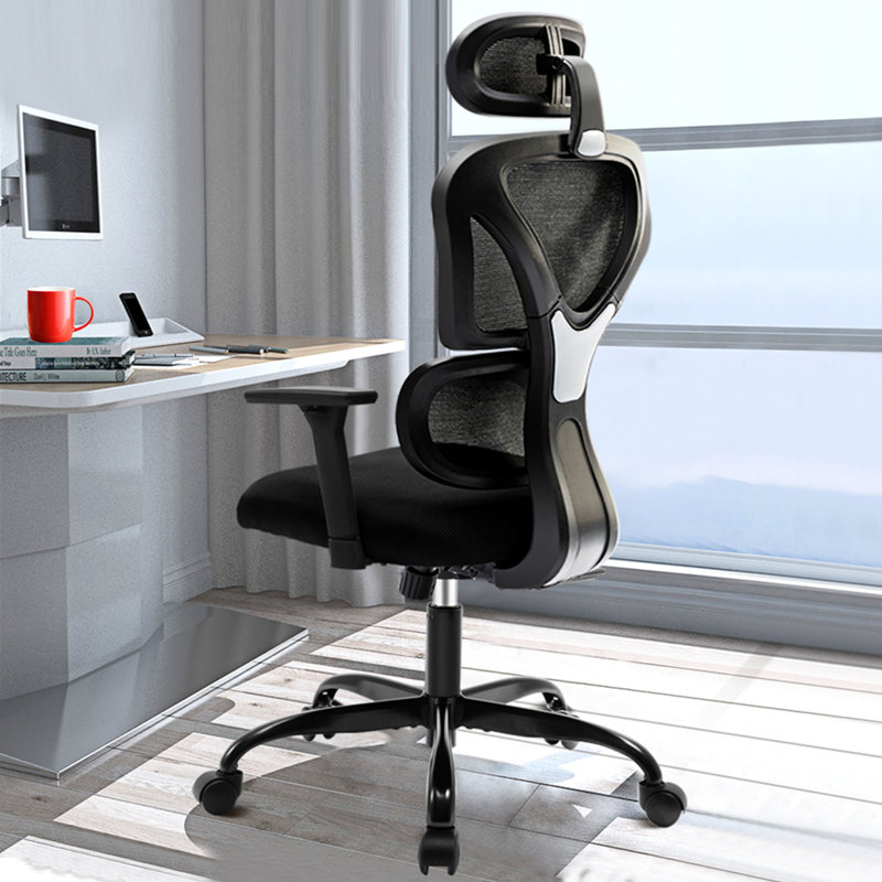 Inbox Zero Isairis Ergonomic Office Chair with Adjustable Headrest and ...
