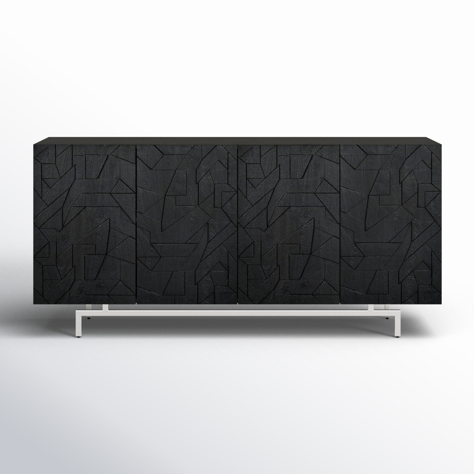 AllModern Franzen Geo Sideboard in Black | Wayfair