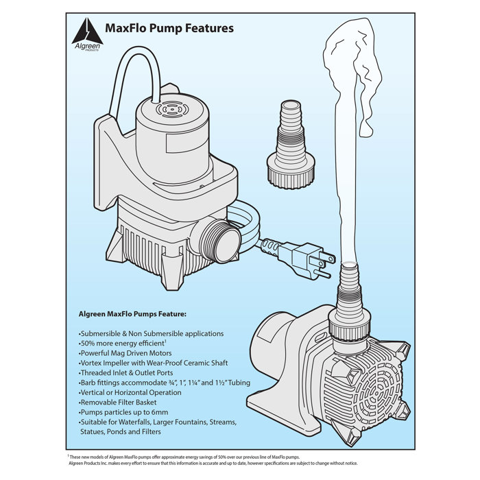 Algreen MaxFlo Plug-in Pump & Reviews - Wayfair Canada
