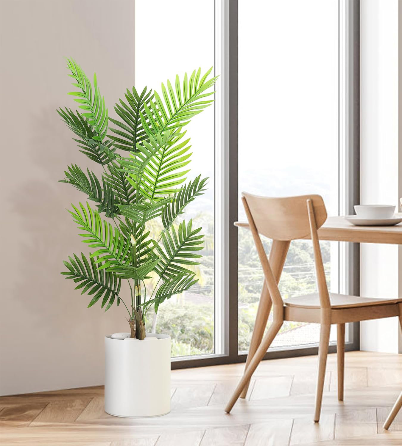 Ebern Designs 4Ft Artificial Palm Tree With 18 Trunks- Fake Palm Tree ...