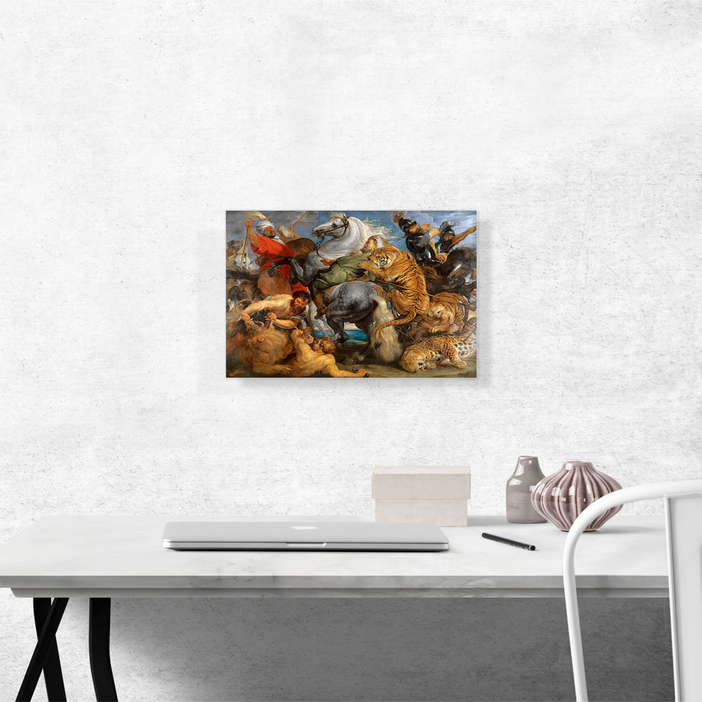 ARTCANVAS A Hunt Of Lions, Tigers And Leopards 1615 Canvas Art Print By ...