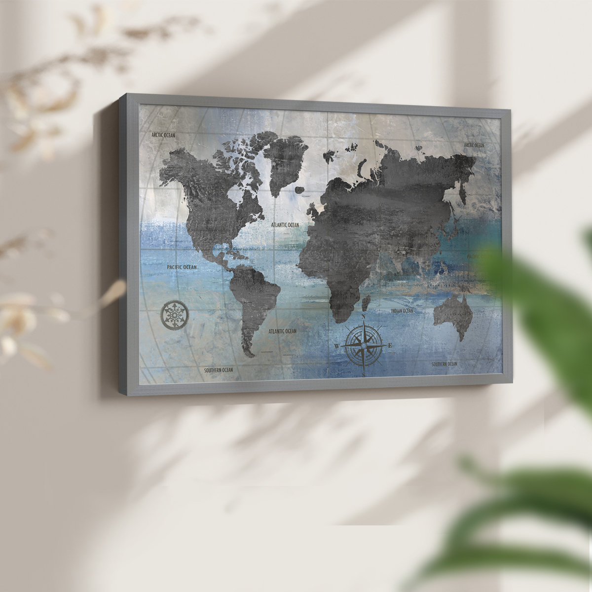 Breakwater Bay World Map -Framed Print - Restickable | Wayfair