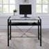 Ebern Designs Glass Top Metal Base Computer Desk & Reviews | Wayfair