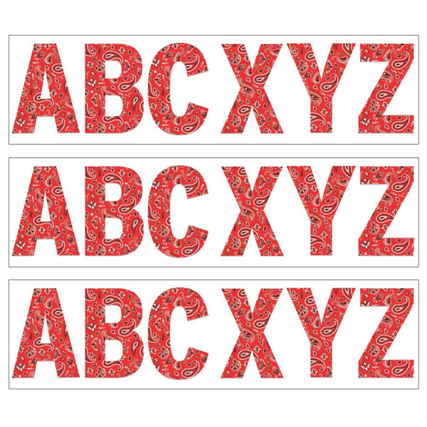 Eureka Classroom Eureka Red Bandana 7" Deco Letters, 129 Per Pack, 3 ...