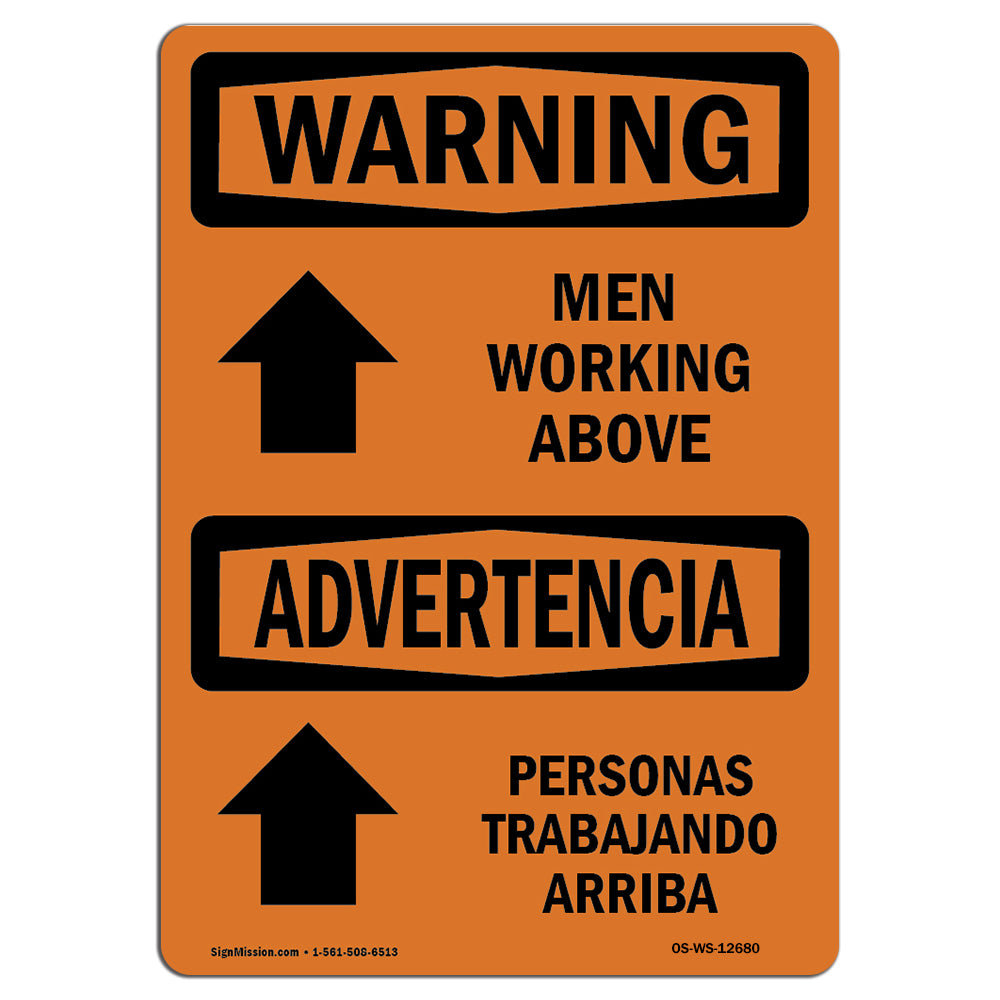 SignMission Men Working Above Bilingual Sign | Wayfair