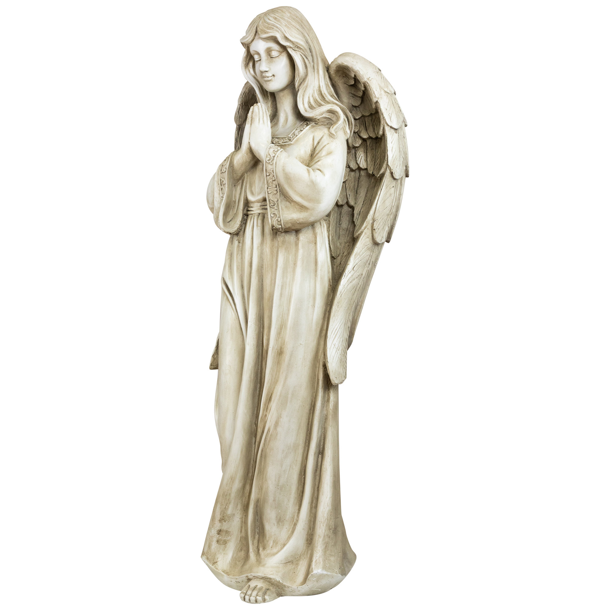 Northlight Seasonal Standing Praying Angel Outdoor Garden Statue - 46 ...