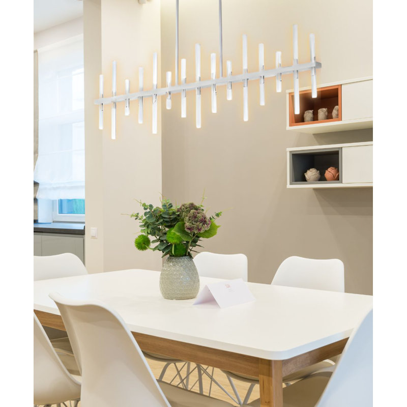 Wrought Studio™ Alsy 43"W Modern Chic LED Chrome Finish Island Pendant ...