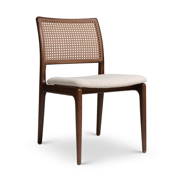 AllModern Anela 18.7'' H Upholstered Oak Cane Back Side Chair | Wayfair