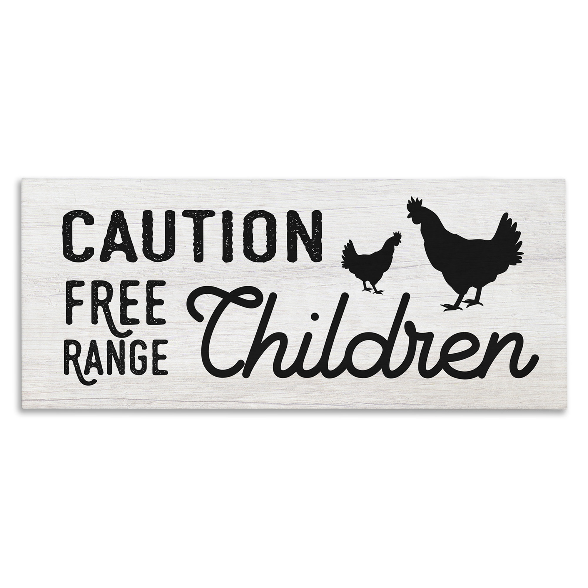 Stupell Industries Caution Free Range Children Sign Family Farm Birds ...