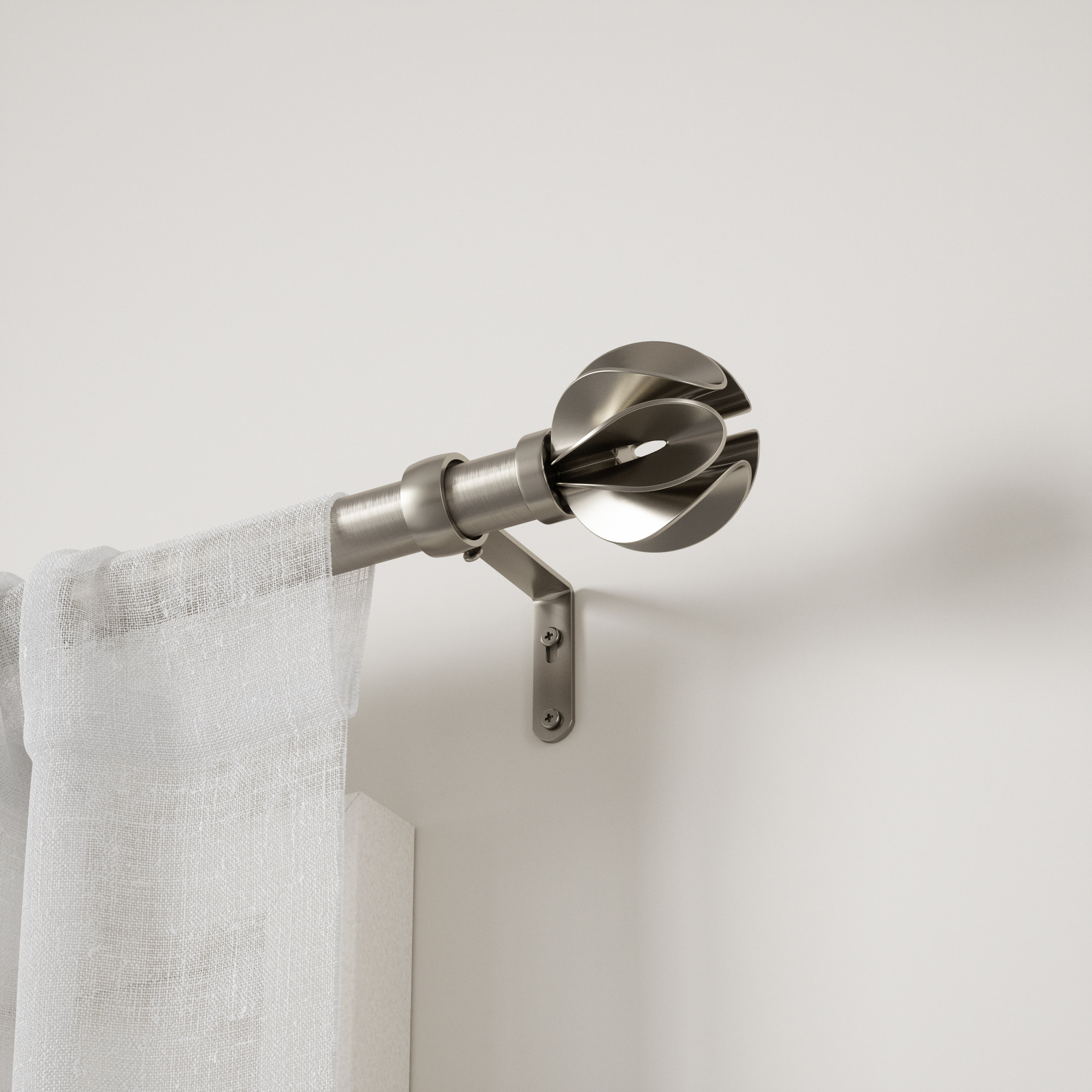 Umbra Silver Adjustable 42" to 120" 1" Single Curtain Rod & Reviews ...