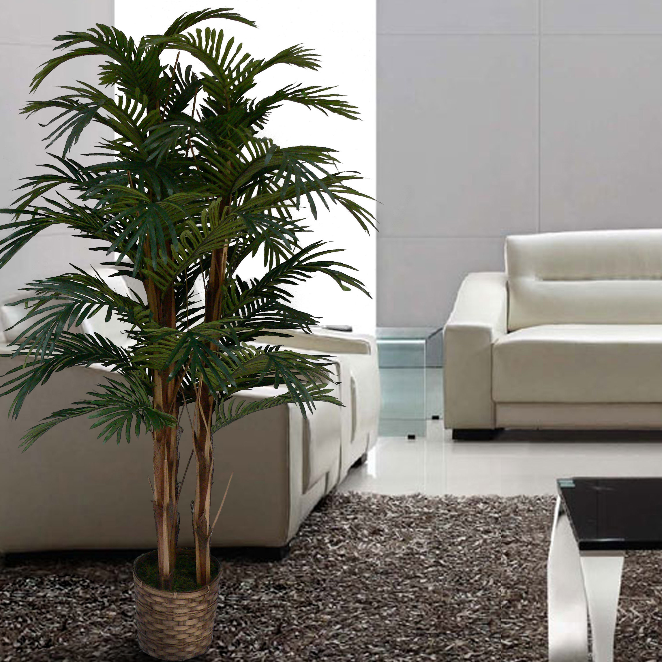 Freeport Park® 52'' Artificial Palm Tree in Planter Set & Reviews | Wayfair