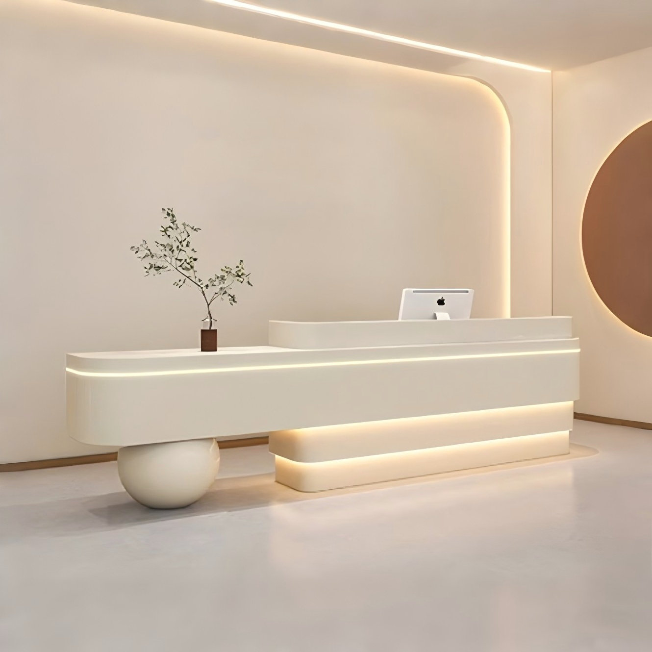 Orren Ellis Modern Minimalist Beige Baked Enamel Creative Design ...