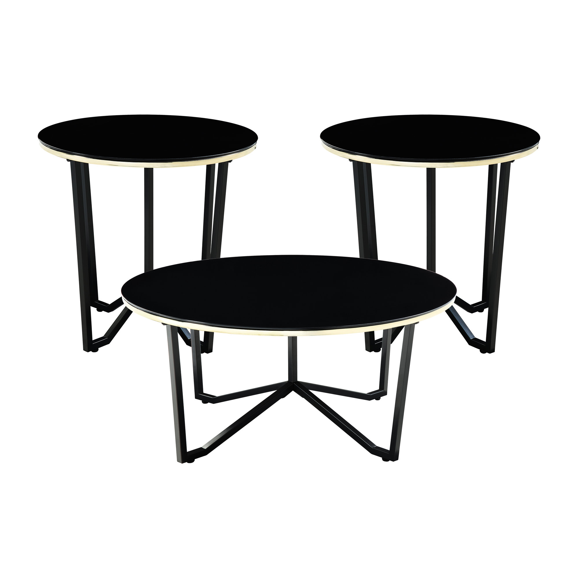 Brayden Studio® Modern Living Room 3pc Coffee Table And End Tables With ...