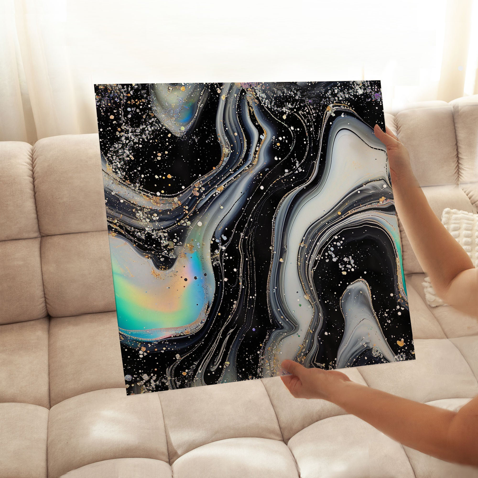 Wrought Studio™ Abstract Multicolor Geode IV Modern Unframed Art Print ...