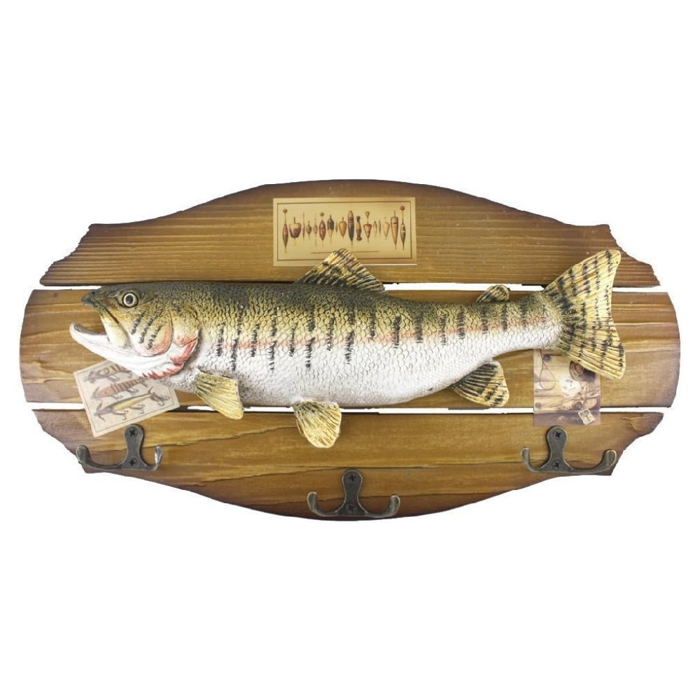 Millwood Pines 16-Inch Wood Decorative Big Fish Welcome Sign Hanging ...