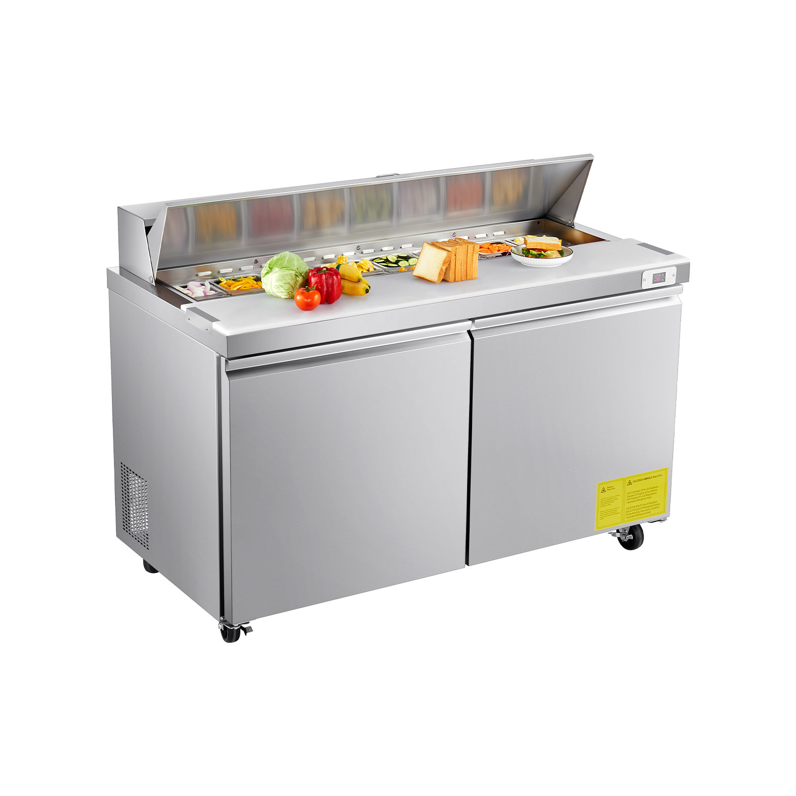 Stellweilan Tessberg Commercial Sandwich Prep Table Refrigerator Double ...