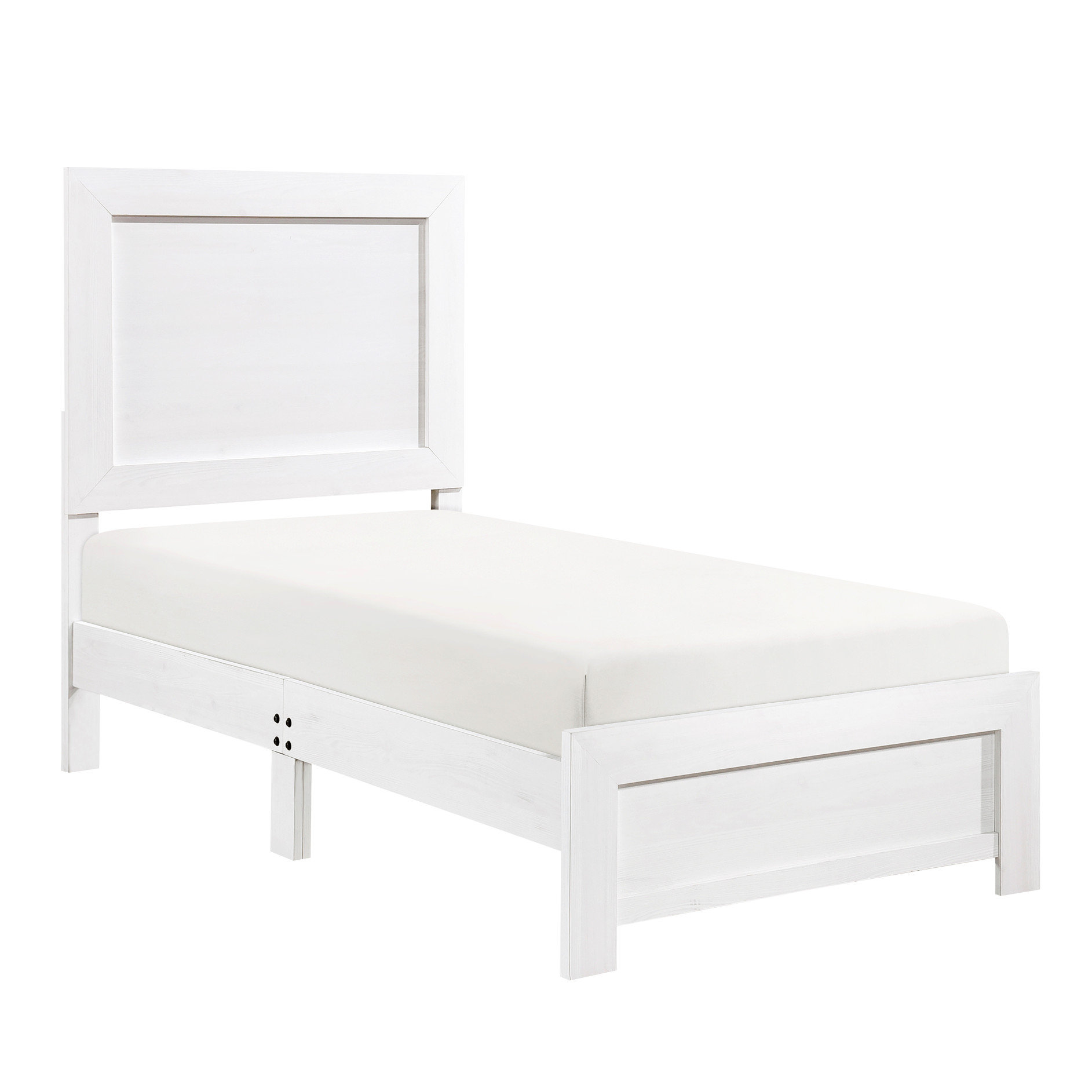 Latitude Run® Modern White Finish Queen Bedroom Panel Bed With ...