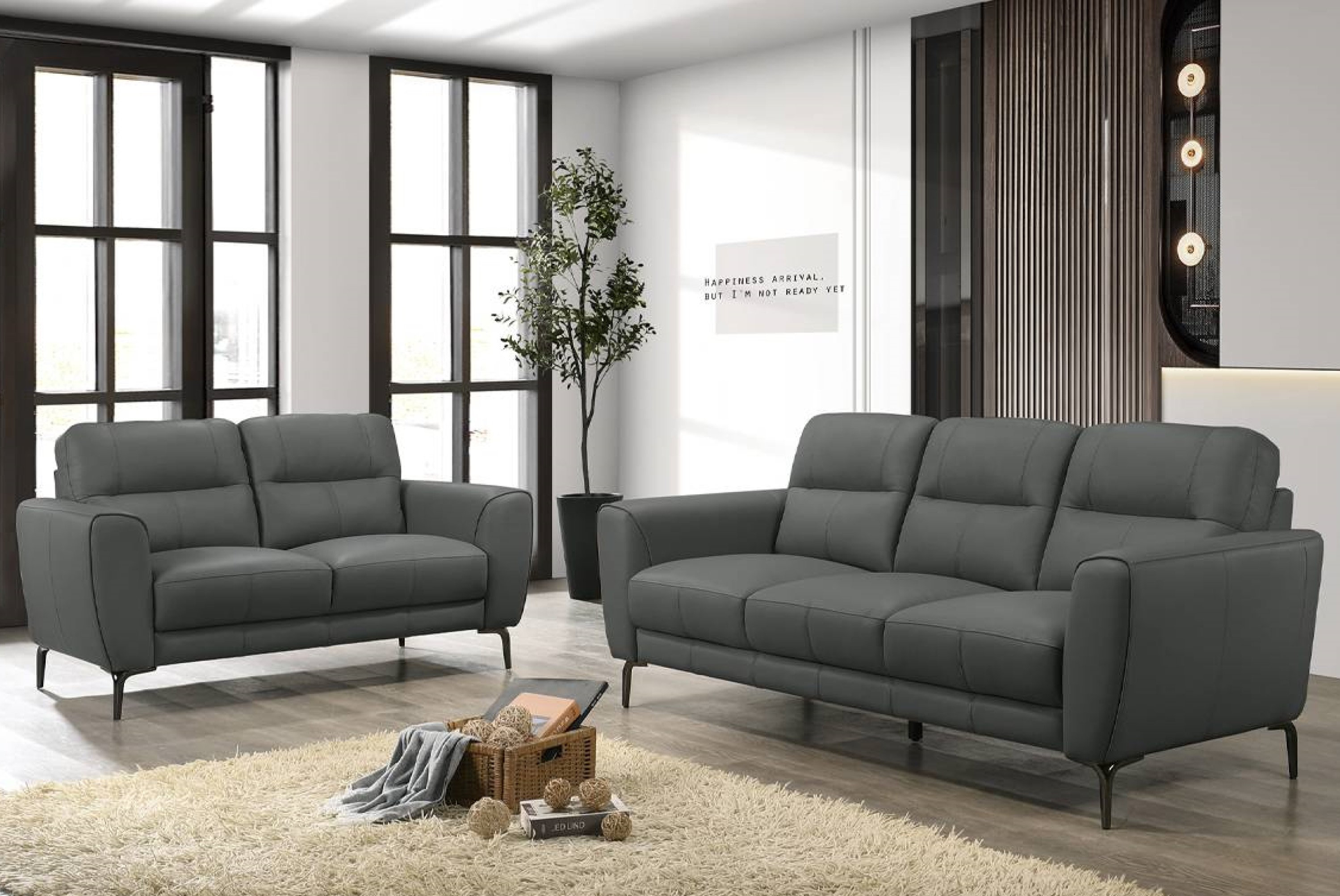 Brayden Studio® Gianah 2 - Piece Leather Sofa Set | Wayfair