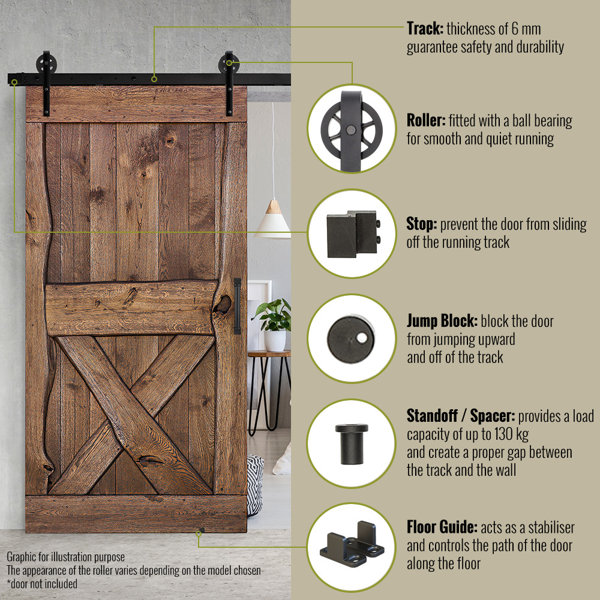 ClearAmbient Zubehör-Kit für Einzel-Scheunentür Alyta | Wayfair.de