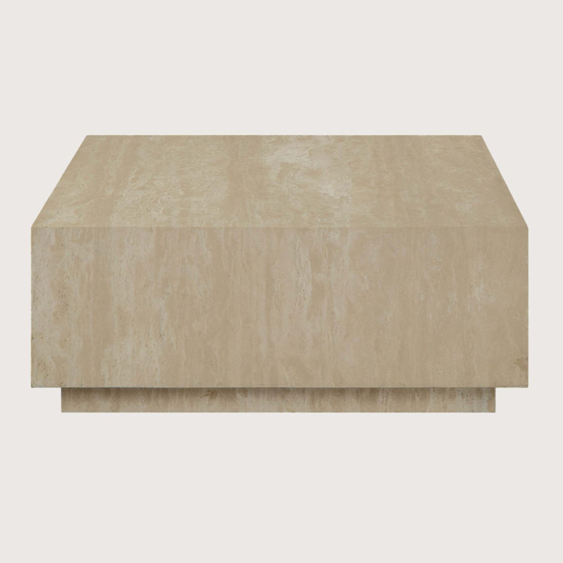 Hokku Designs Coffee Table, Beige Travertine | Wayfair