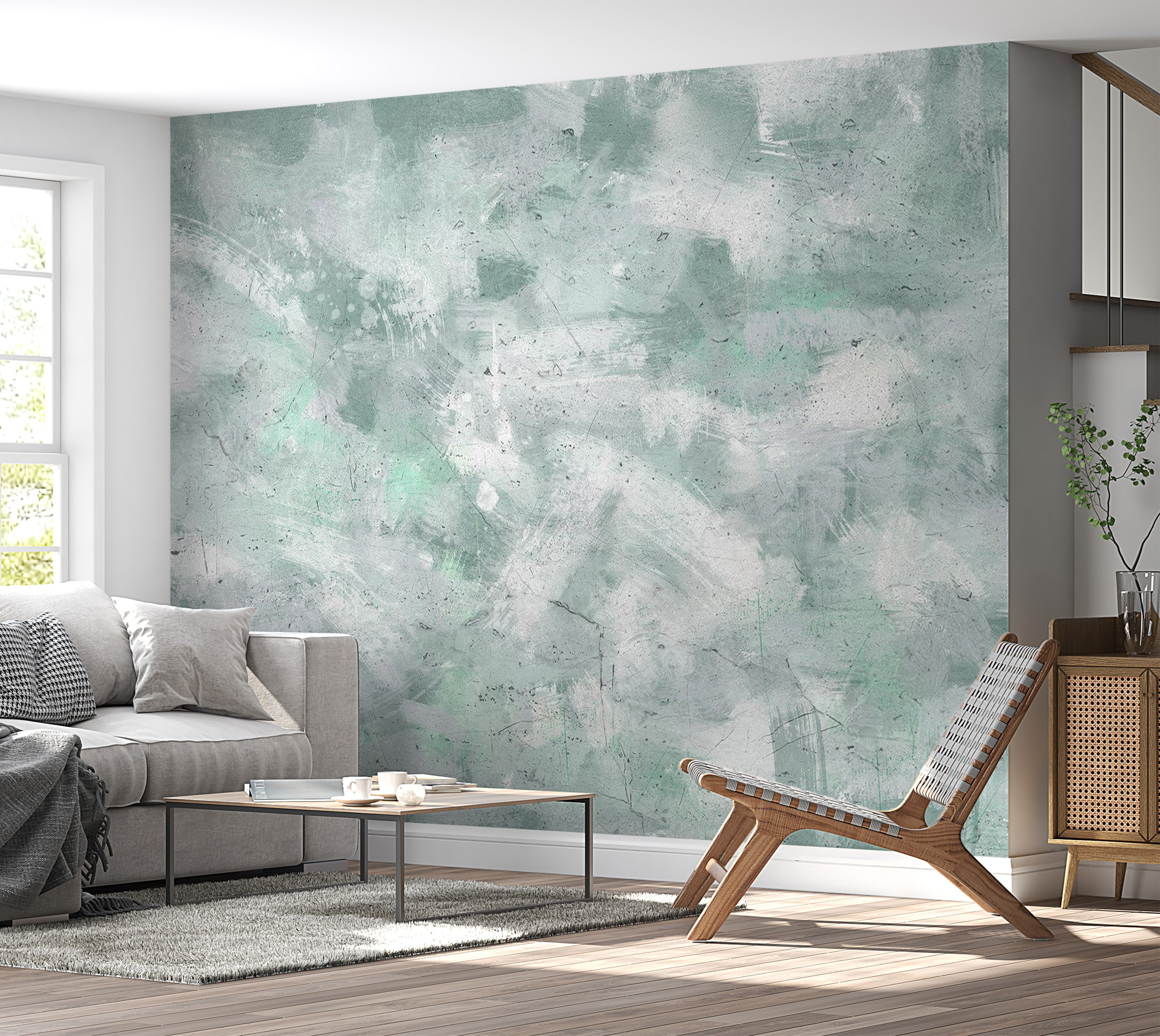 Brayden Studio® Peel & Stick Abstract Wall Mural - Mint Impression ...