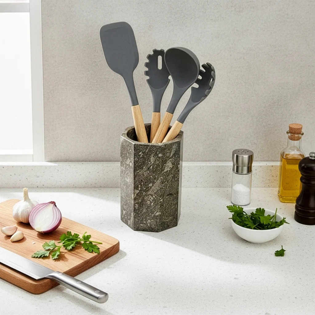 Prep & Savour Handmade Star Marble Utensils Holder For Kitchen ...