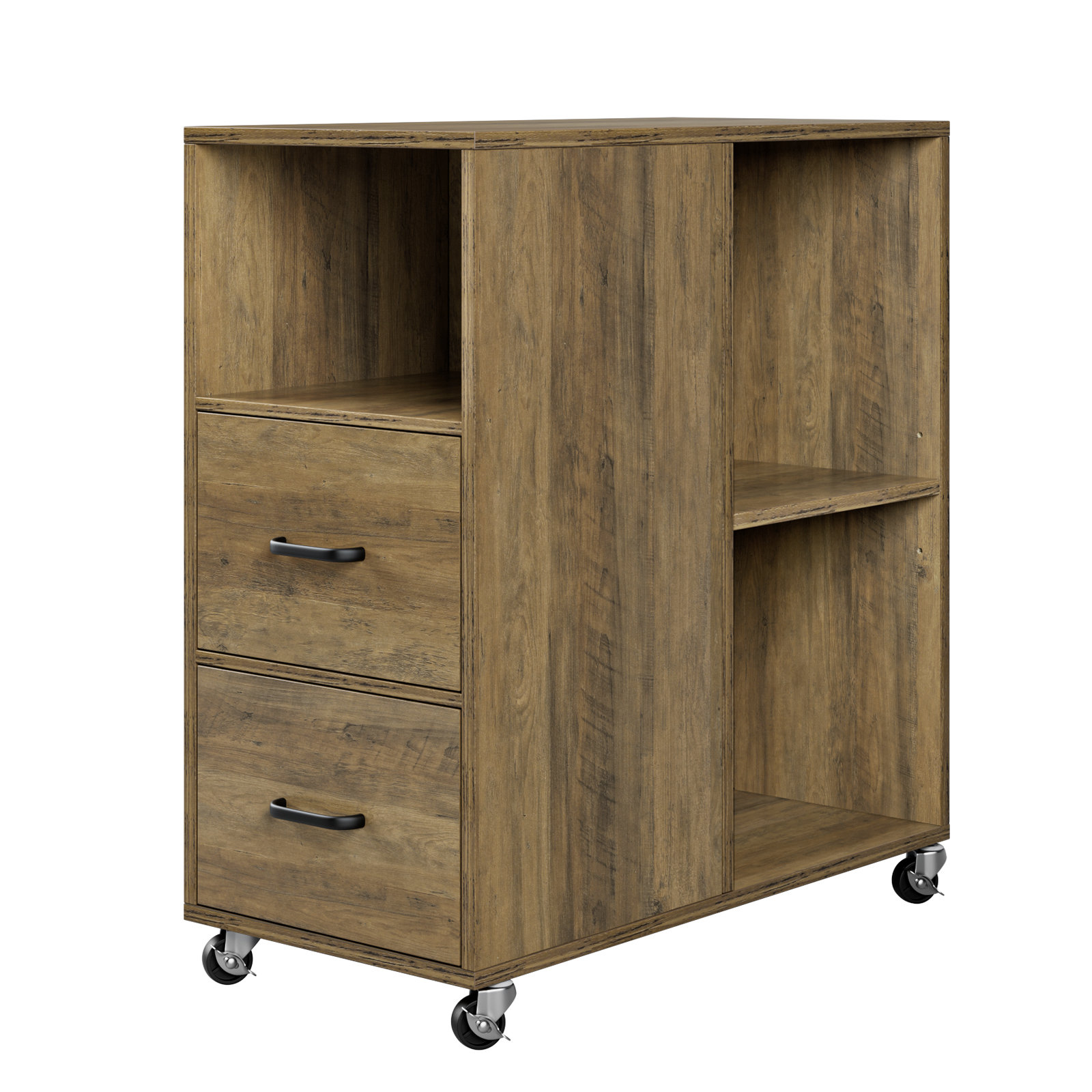 Millwood Pines Bolebroke Side Table with Storage and Wheels, Living ...