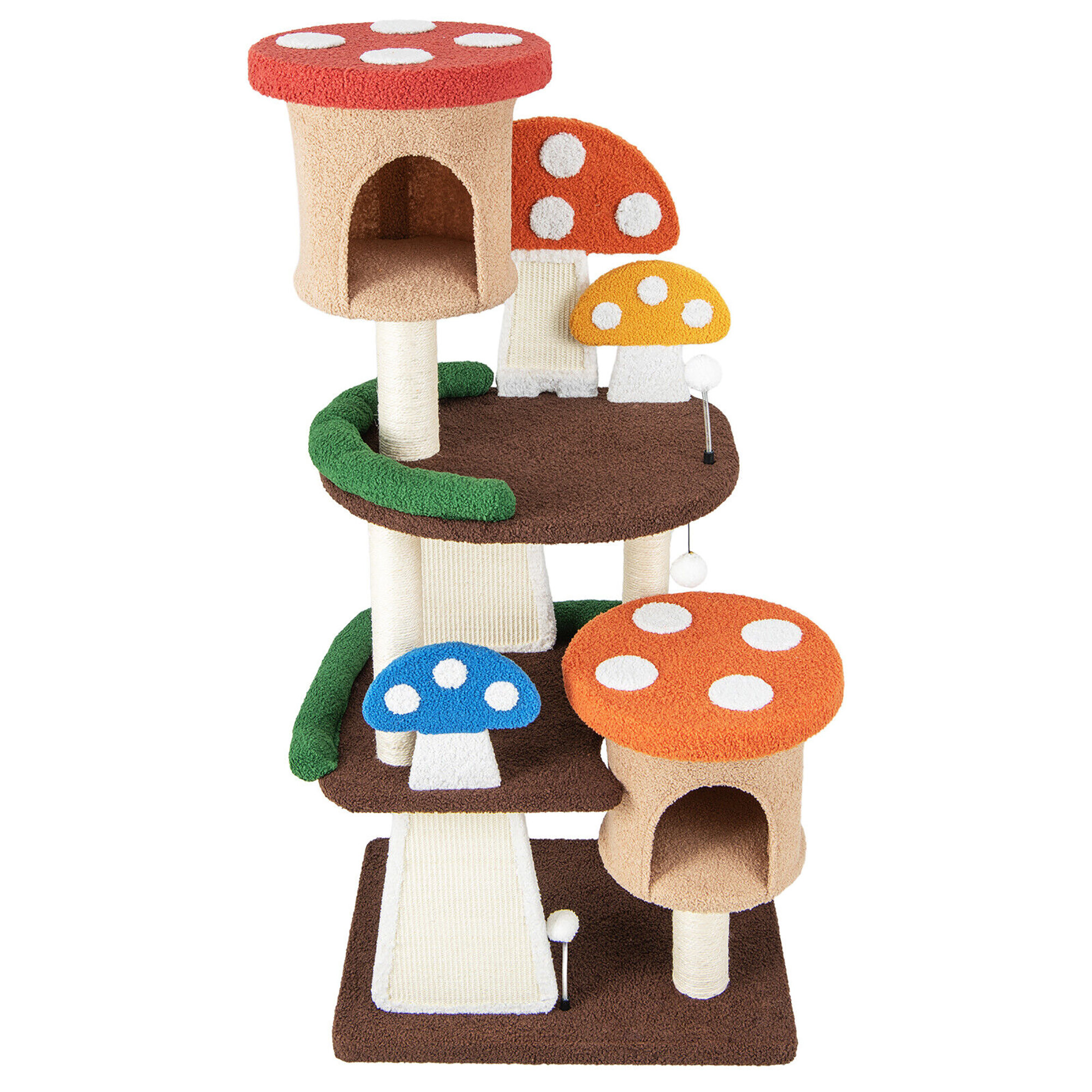 Dakota Fields Wooden Cat Tree W/ Sisal Scratch Board & Post Padded ...