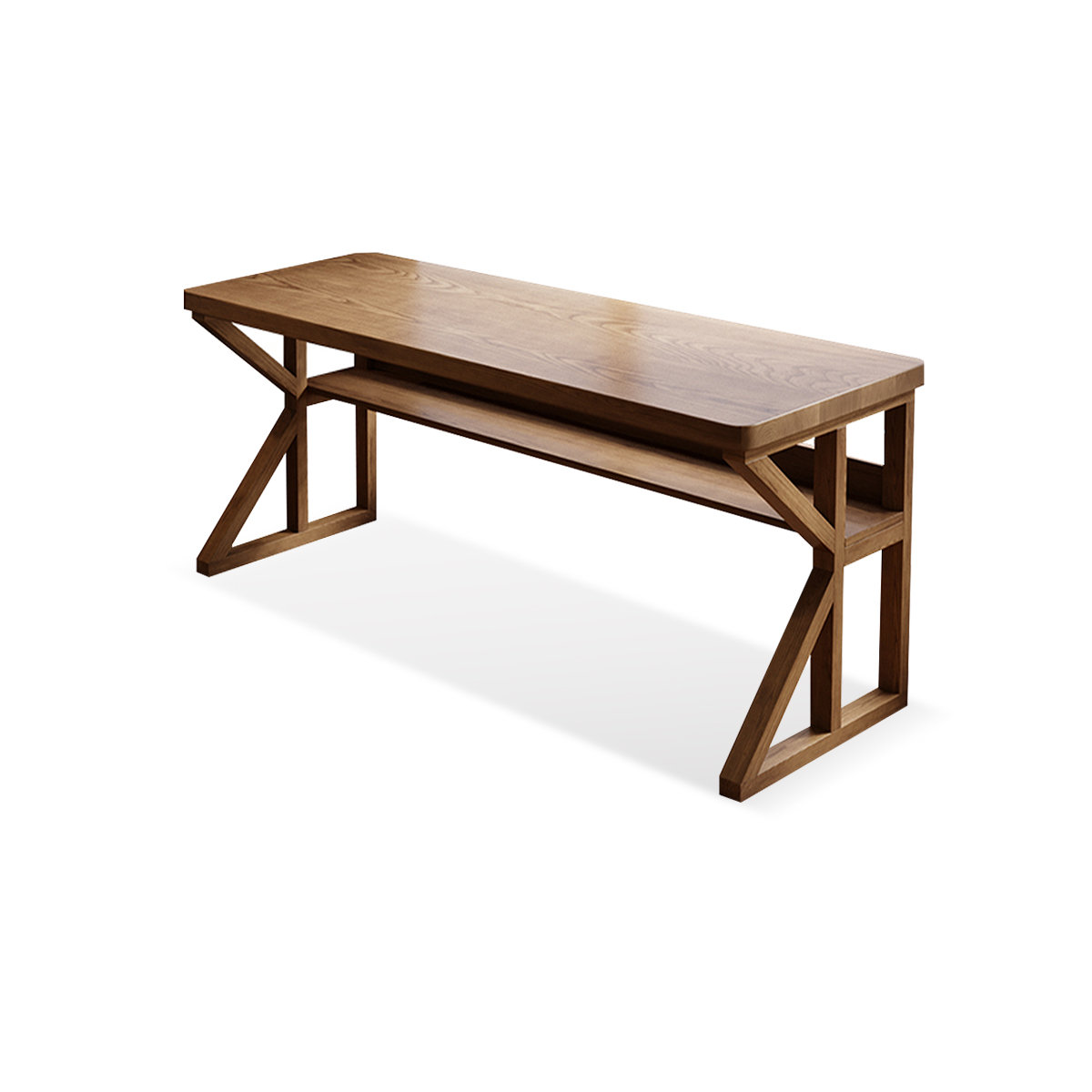 Cozynest 55.12"Light walnut Rectangular Solid Wood desks - Wayfair Canada