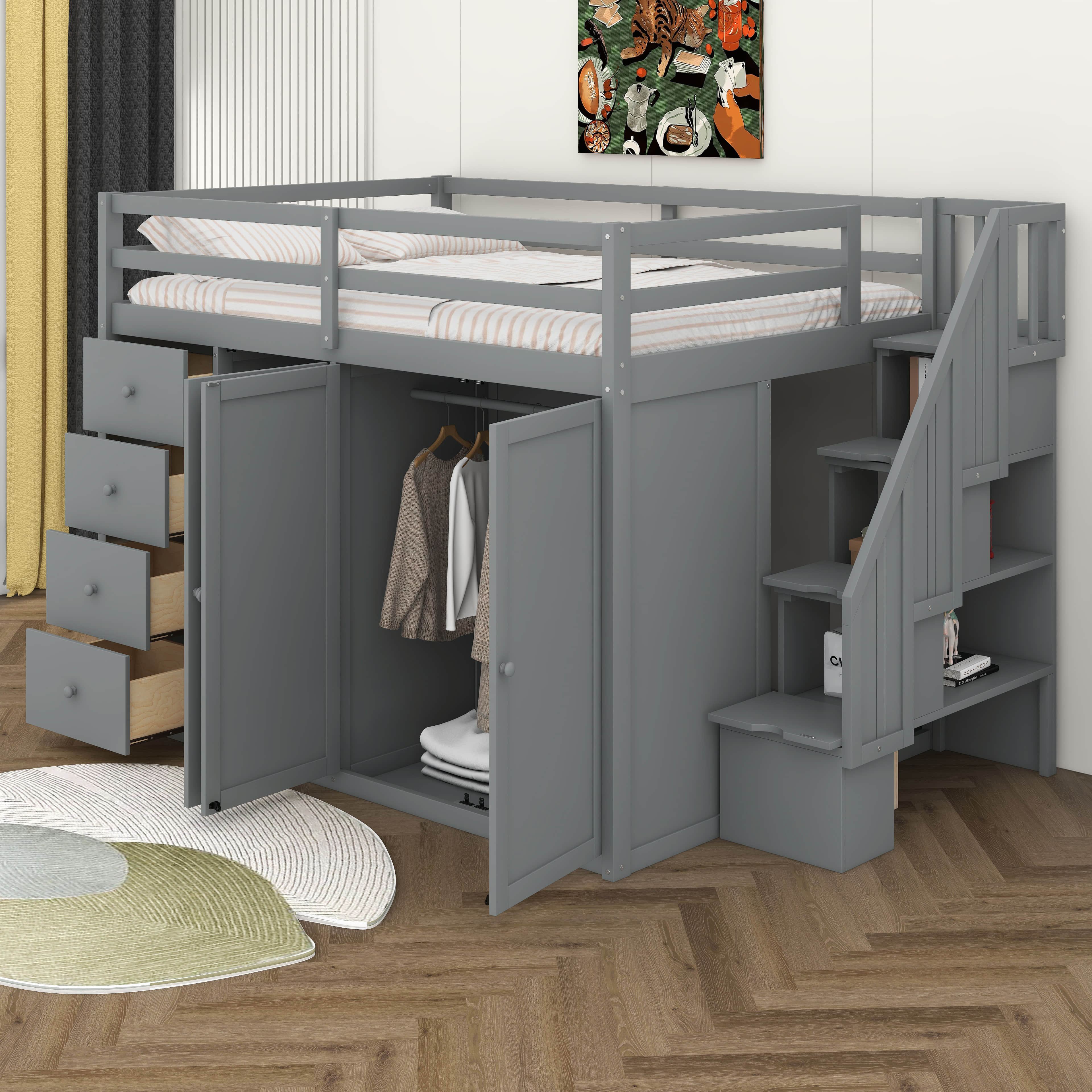 Harriet Bee Lit mezzanine double avec tiroirs Janisa Kids - Wayfair Canada