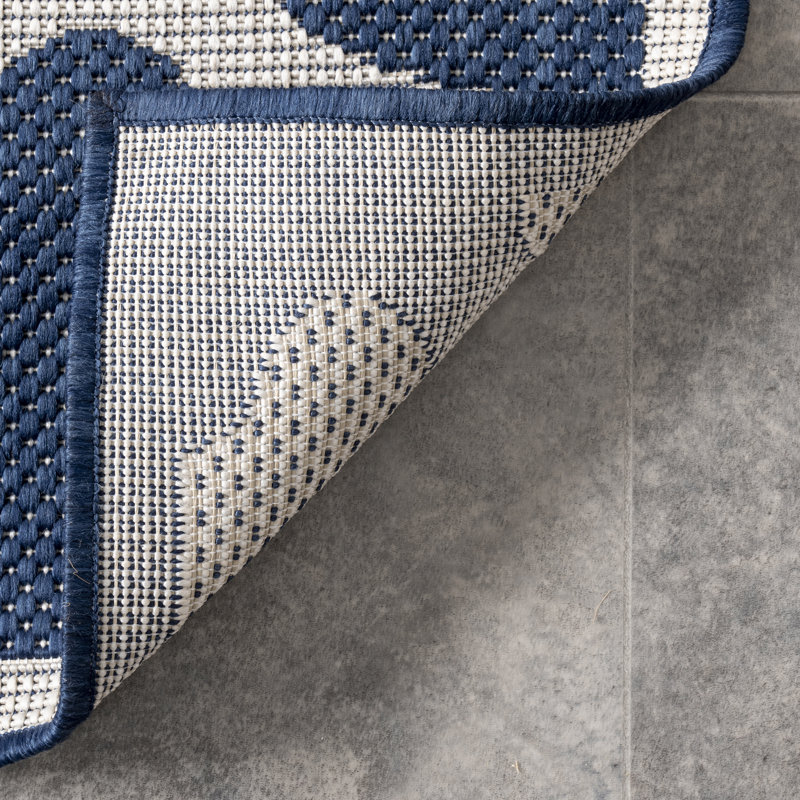 Andover Mills™ Heartwood Machine Woven Navy Indoor/Outdoor Rug ...