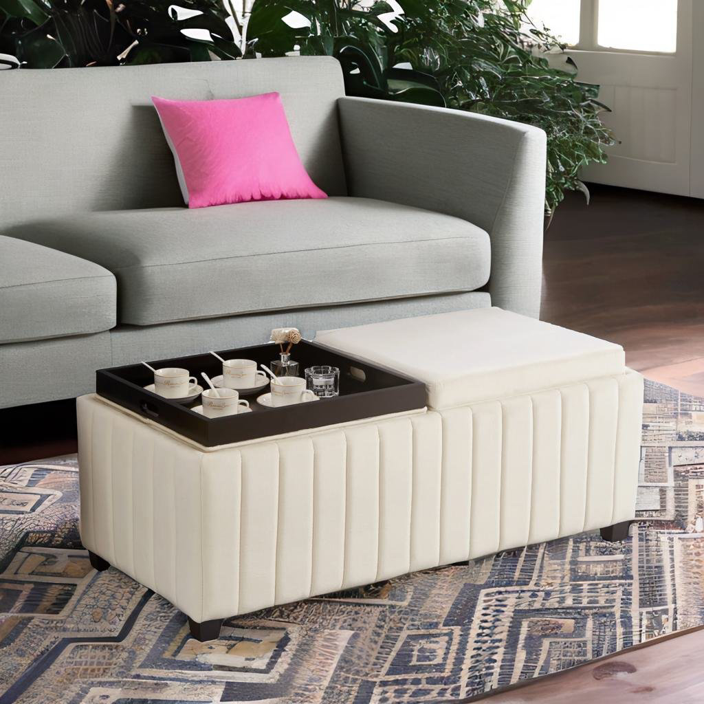Latitude Run® Beige Rectangular Storage Bench - Wayfair Canada