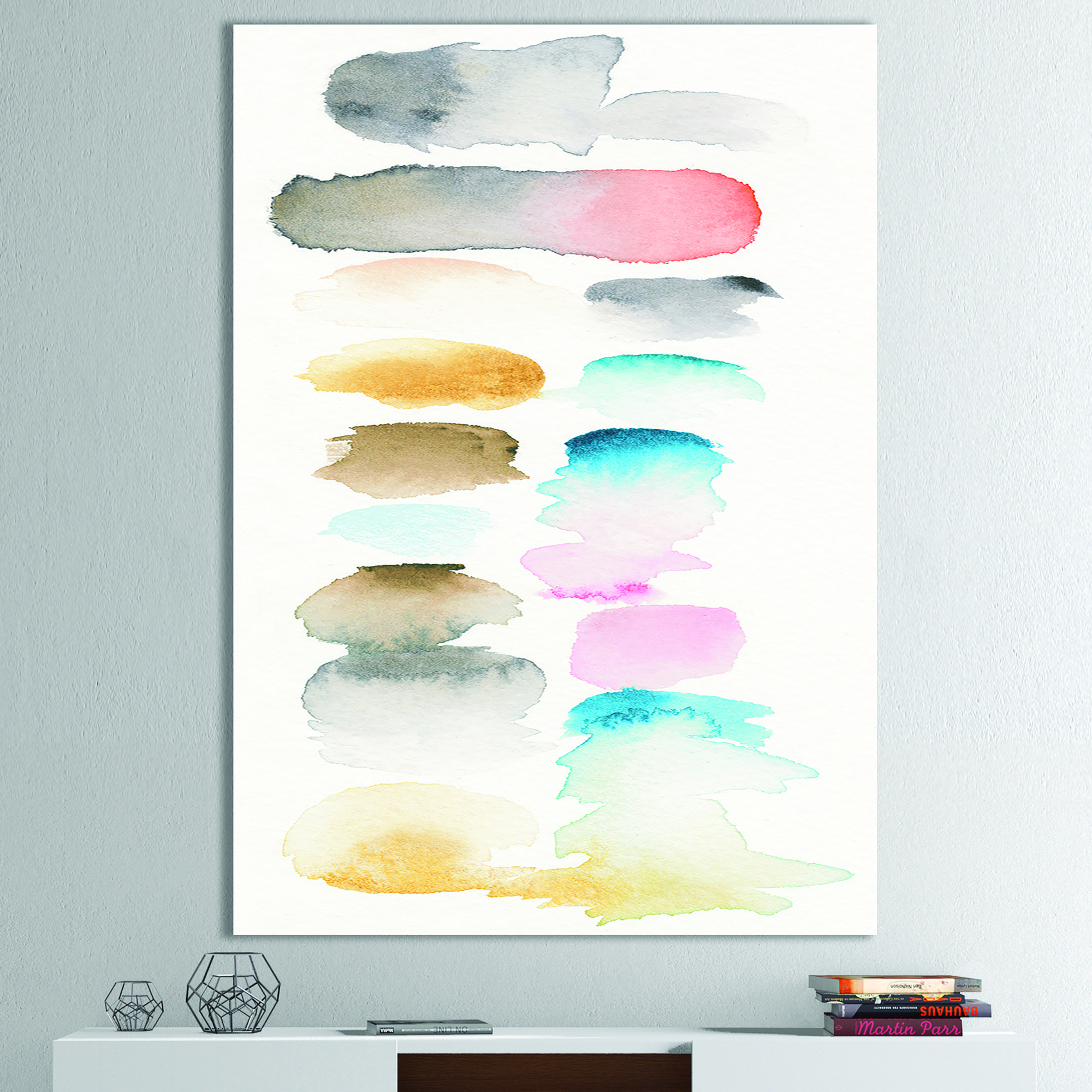 East Urban Home Watercolor Geometric Swatch Element I - Mid-Century ...