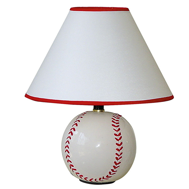 Orren Ellis 12" Ceramic Baseball Sports Table Lamp With Empire Shade ...