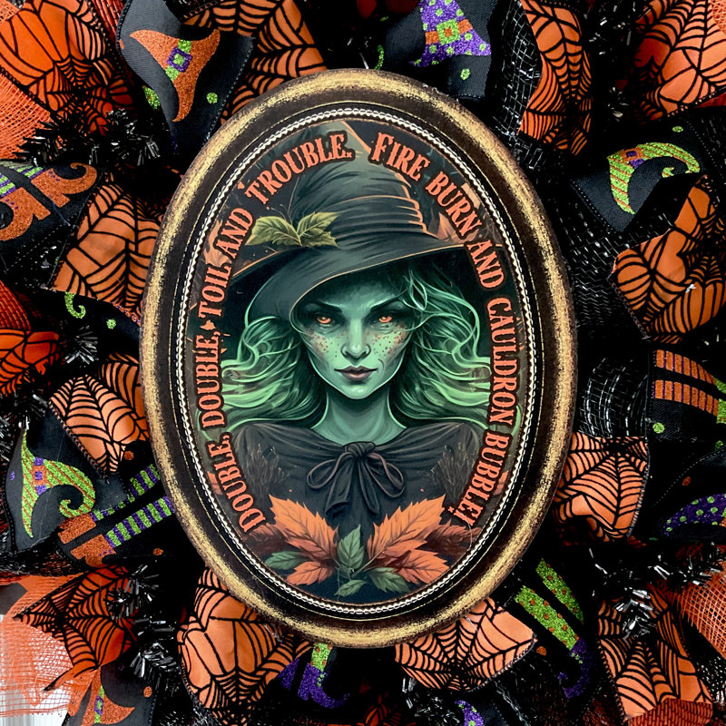 The Holiday Aisle® Halloween Witch Wreath Double Double Toil And ...