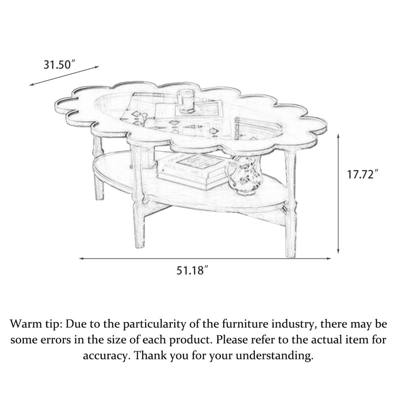 abodeappeal 51.18" Brown Solid Wood Free form Coffee Table | Wayfair