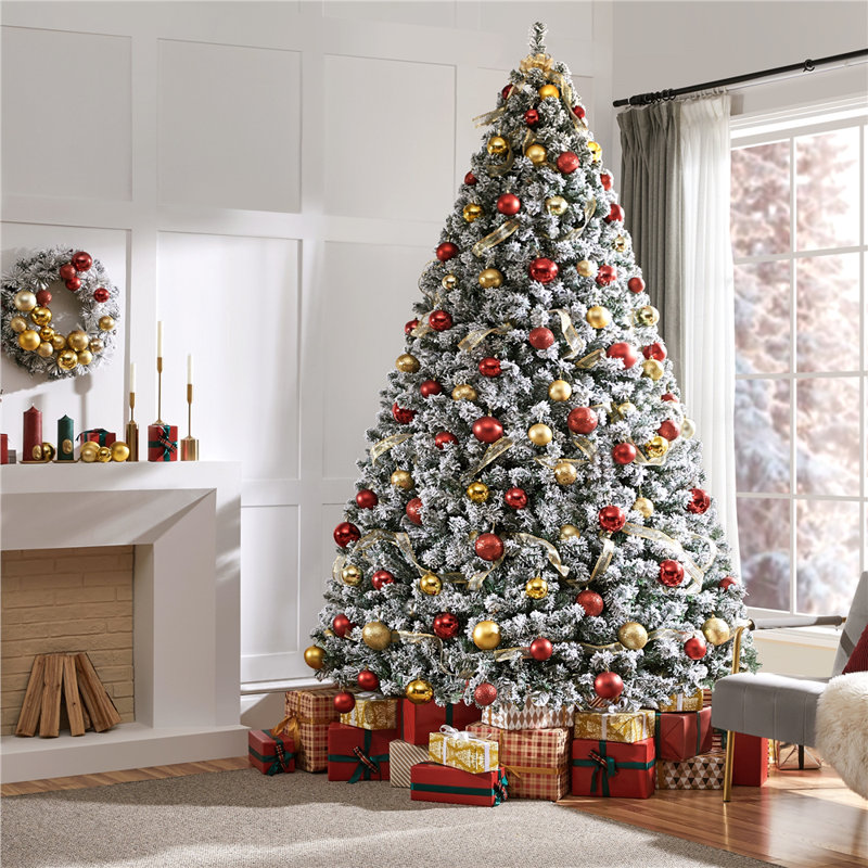 The Holiday Aisle® Jaleana Easy Set-Up Lighted Artificial Spruce ...