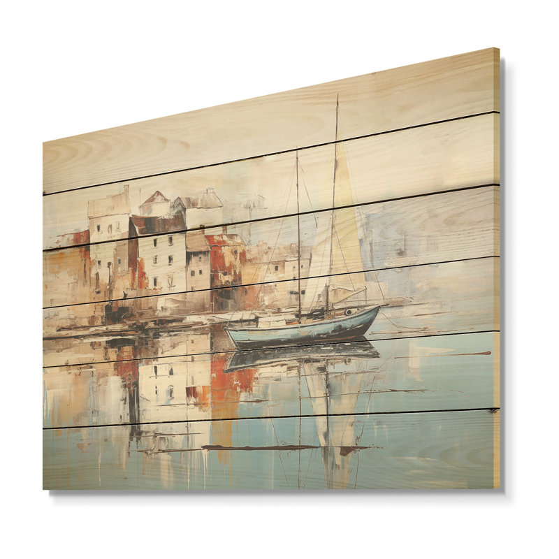 Lark Manor™ Minimalism Port Outlook - Coastal Port Wood Wall Art On ...