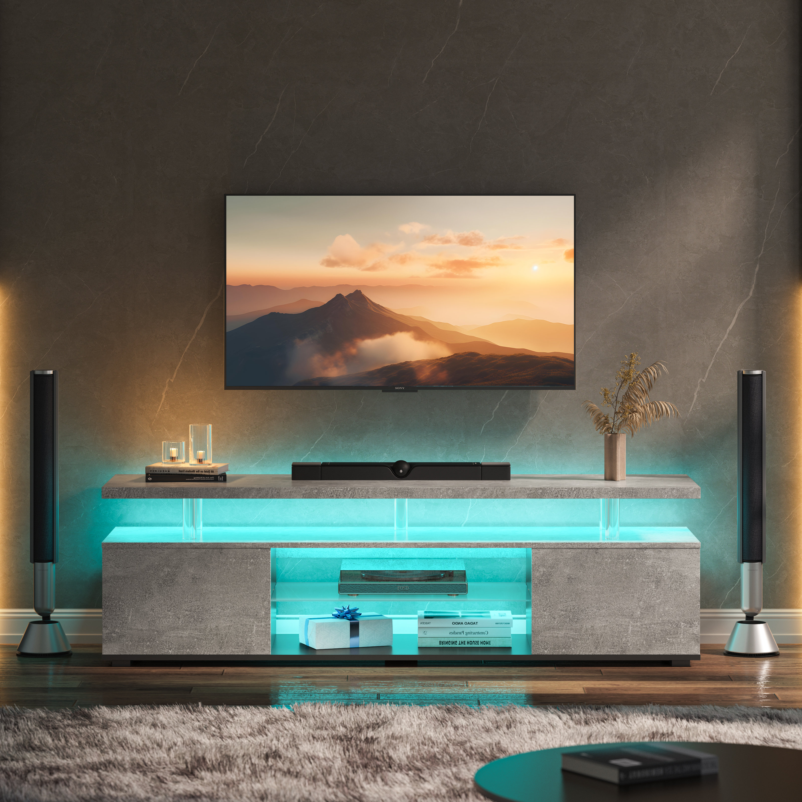 Wrought Studio Tv Stand Led Tv Console Media Console For Living Room ...