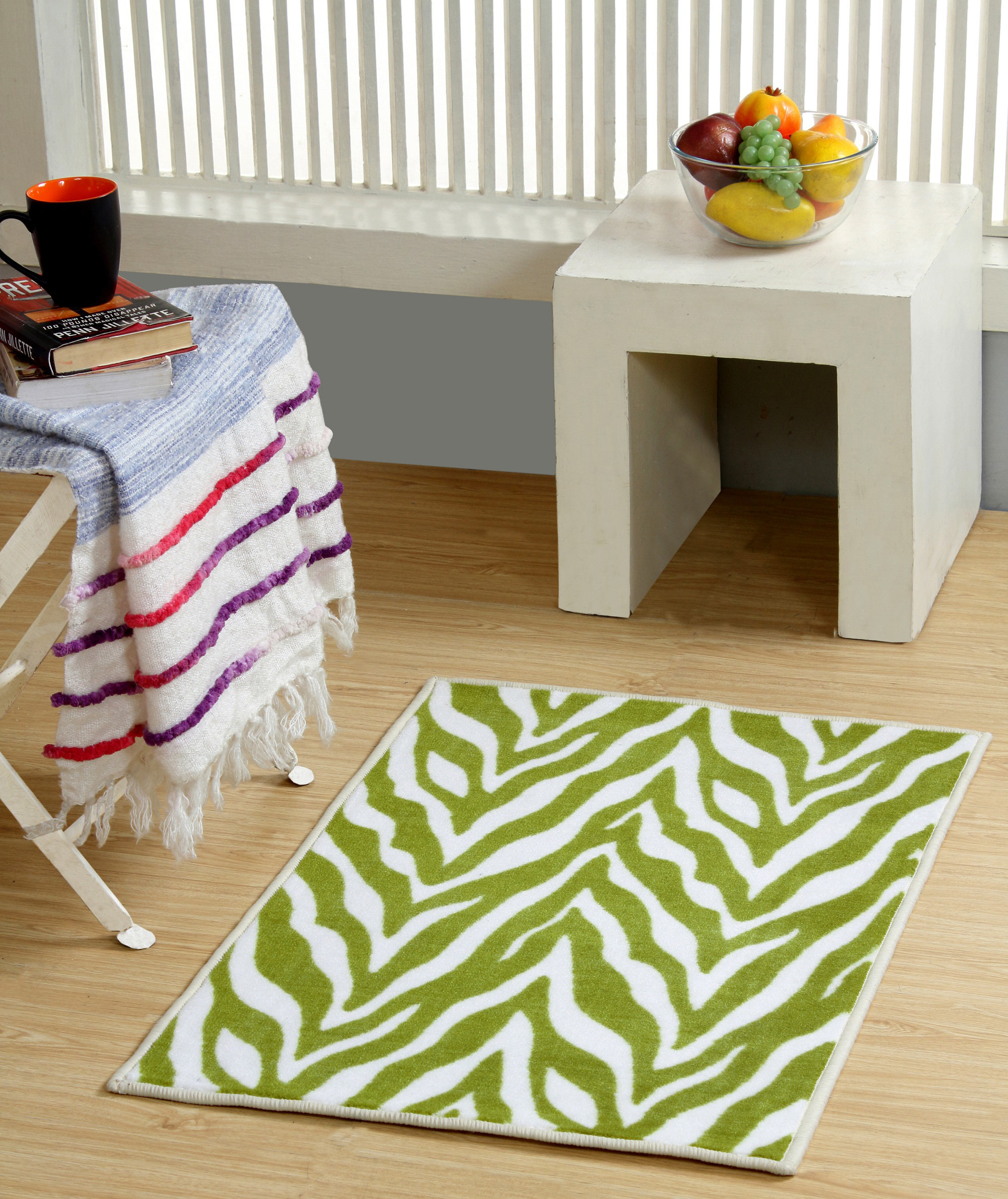 East Urban Home Square Animal Print Green/Beige Area Rug | Wayfair