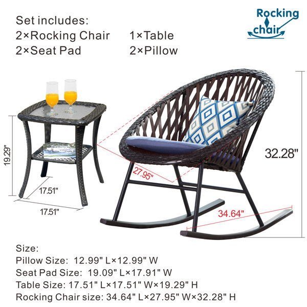 Bayou Breeze Baum Steel Outdoor Rocking Chair & Reviews | Wayfair