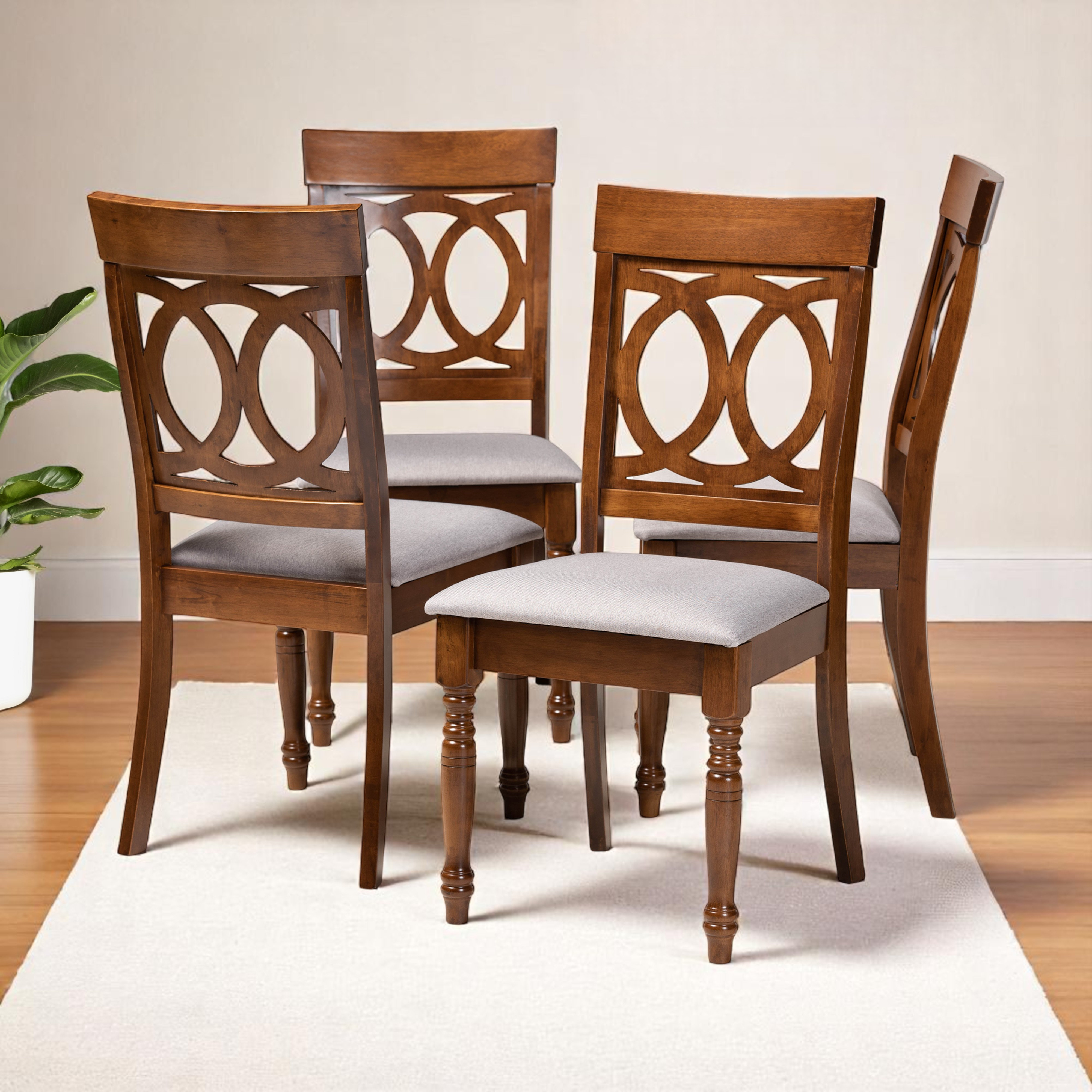 Alcott Hill® Gulara 4-Piece Dining Chair Set Featuring Fabric ...