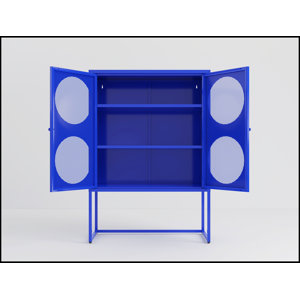 Hokku Designs Garonne Modern Blue Storage Cabinet with Doors ...