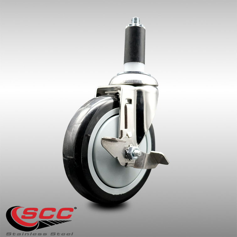 Service Caster 316SS Polyurethane Swivel Expanding Stem Caster Brake ...