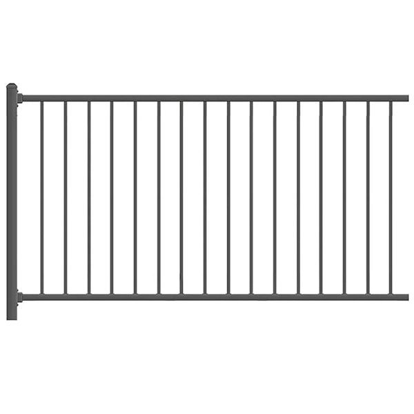XCEL Fence® Black Steel Anti-Rust Fence Panel - Flat Top/Flat Bottom ...
