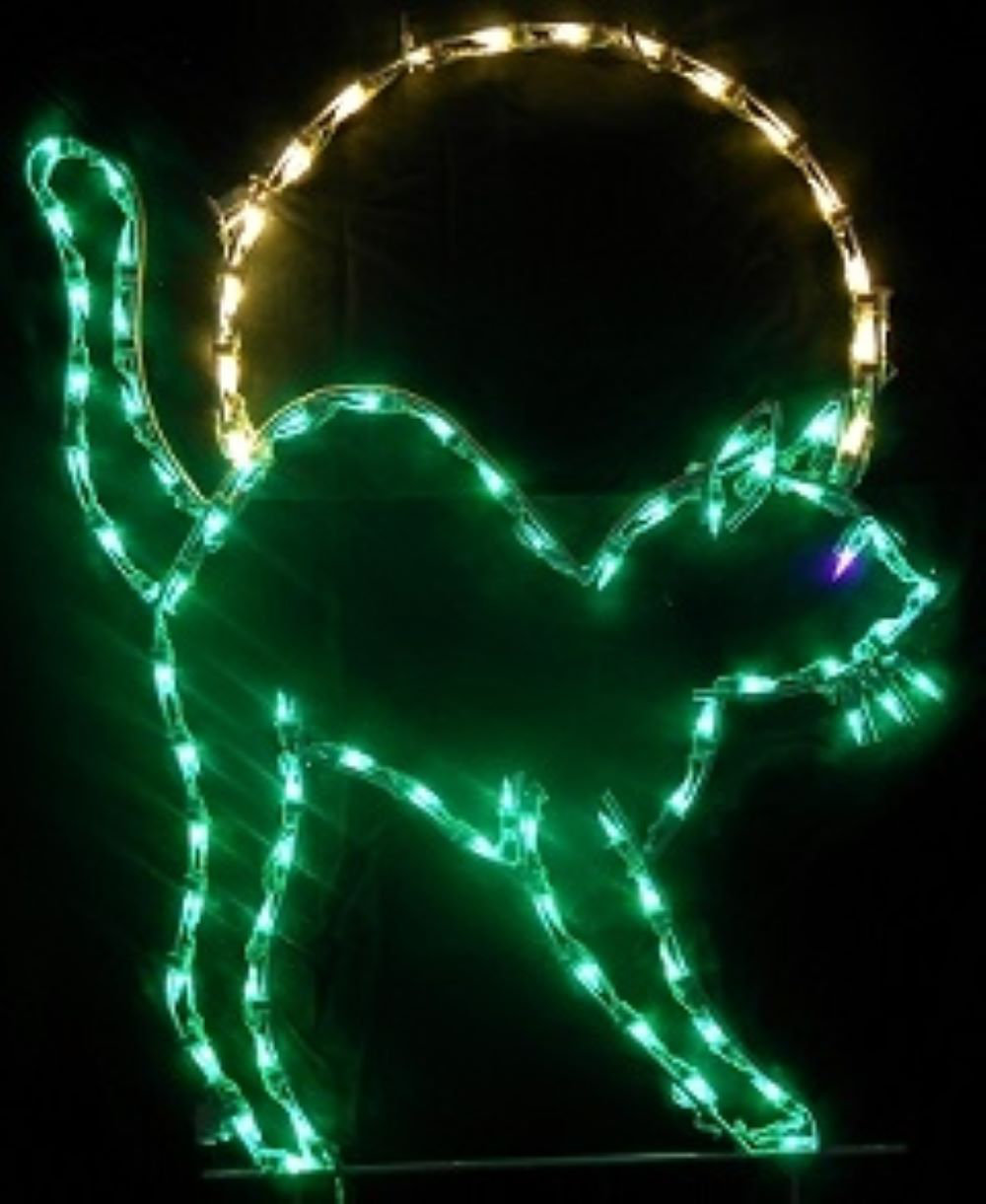 Lori's Lighted D'Lites Cat in Moon Halloween Holiday Lighted Display ...